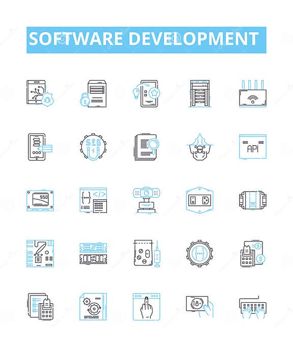Software Development Vector Line Icons Set. Software, Development, Programming, Coding ...