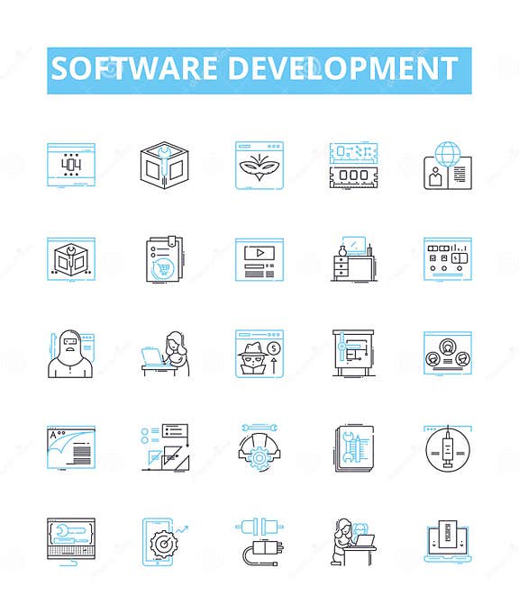 Software Development Vector Line Icons Set. Software, Development ... Software Development Vector Line Icons Set. Software, Development ...