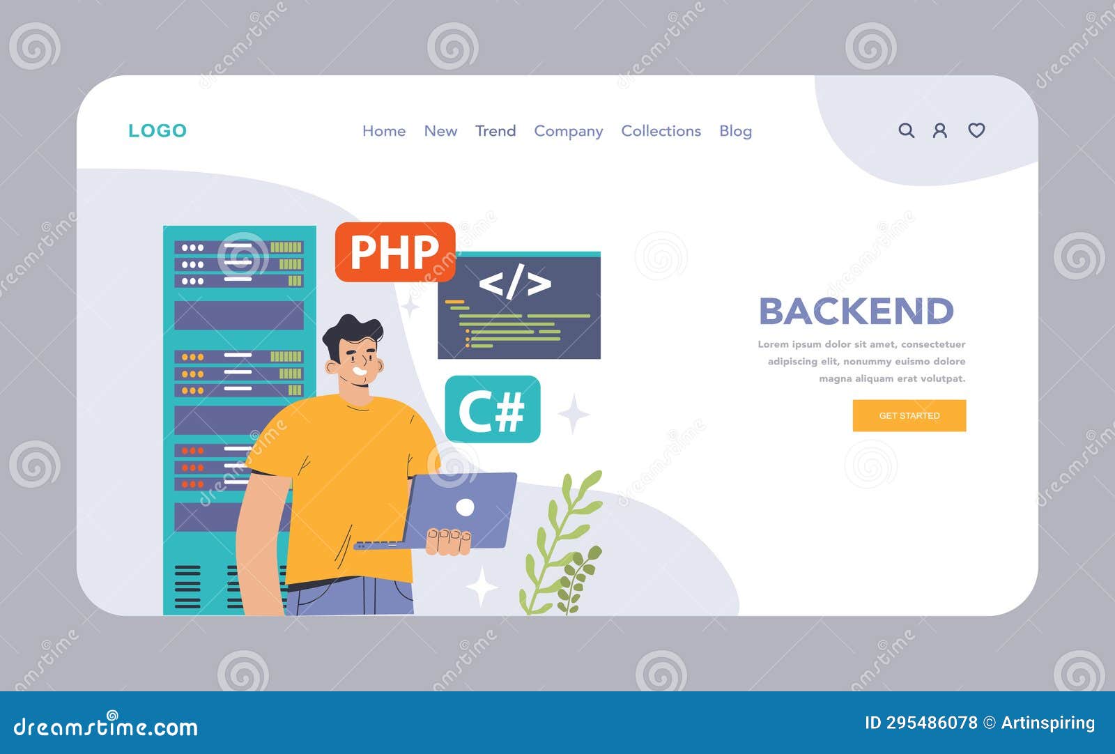 Software Development Web Banner or Landing Page. Coding, Stock Vector - Illustration of ...