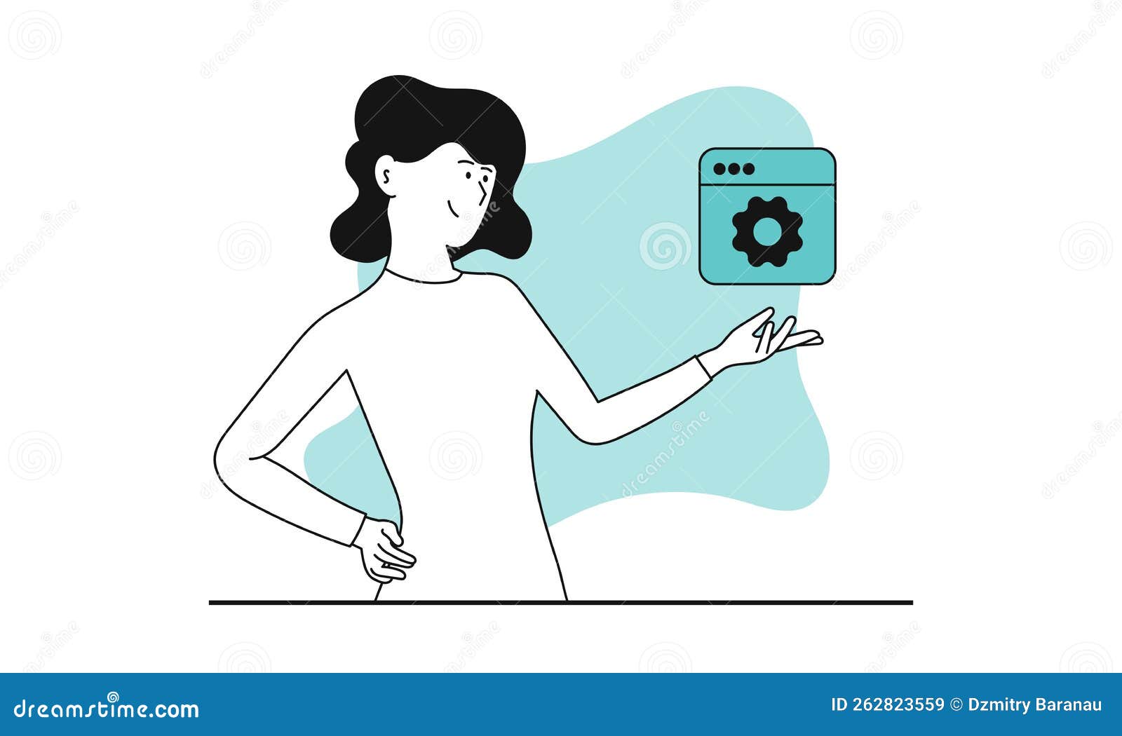 Software Development with Woman Vector Illustration Concept. Business ...
