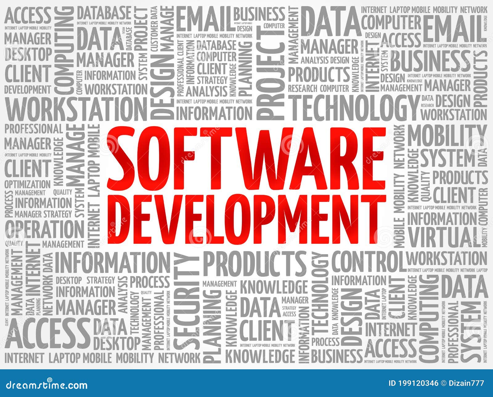 Software Development Word Cloud Stock Illustration - Illustration of ...