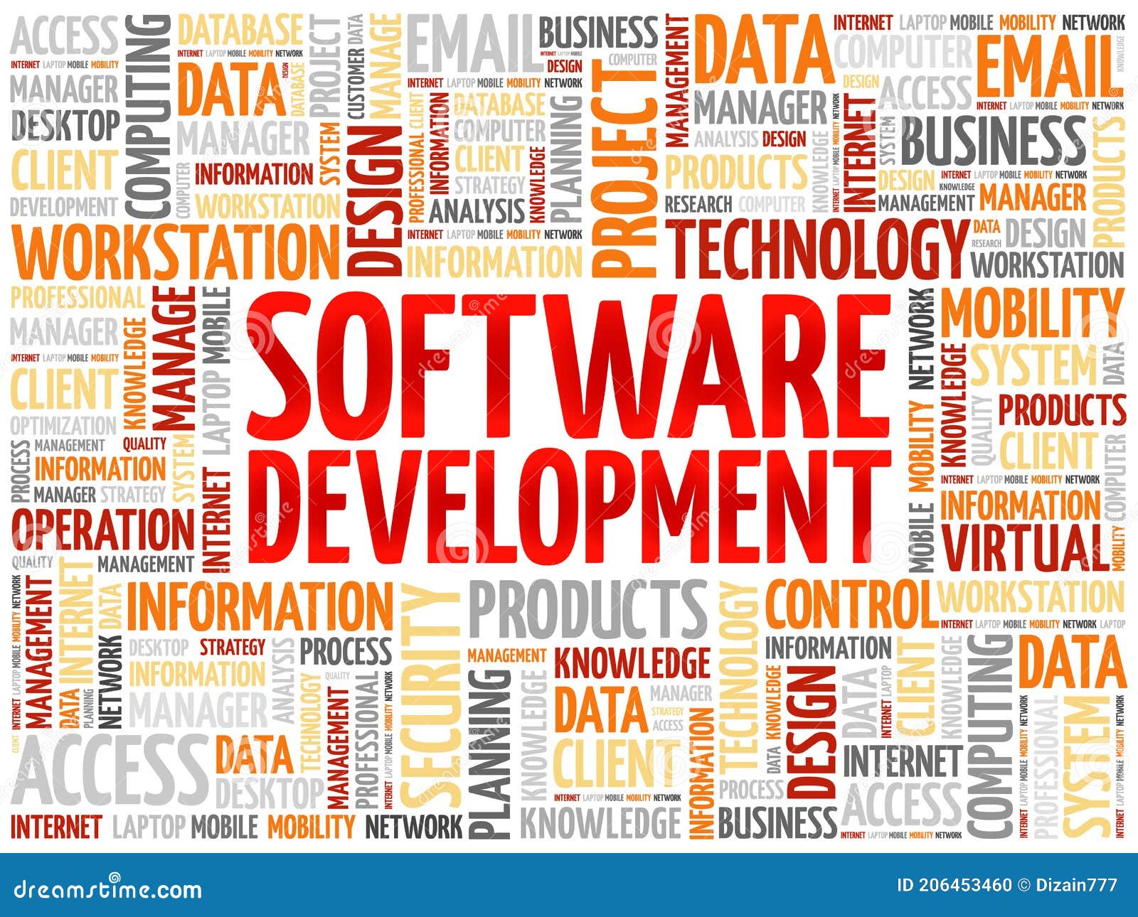 Software Development Word Cloud Stock Illustration - Illustration of ...