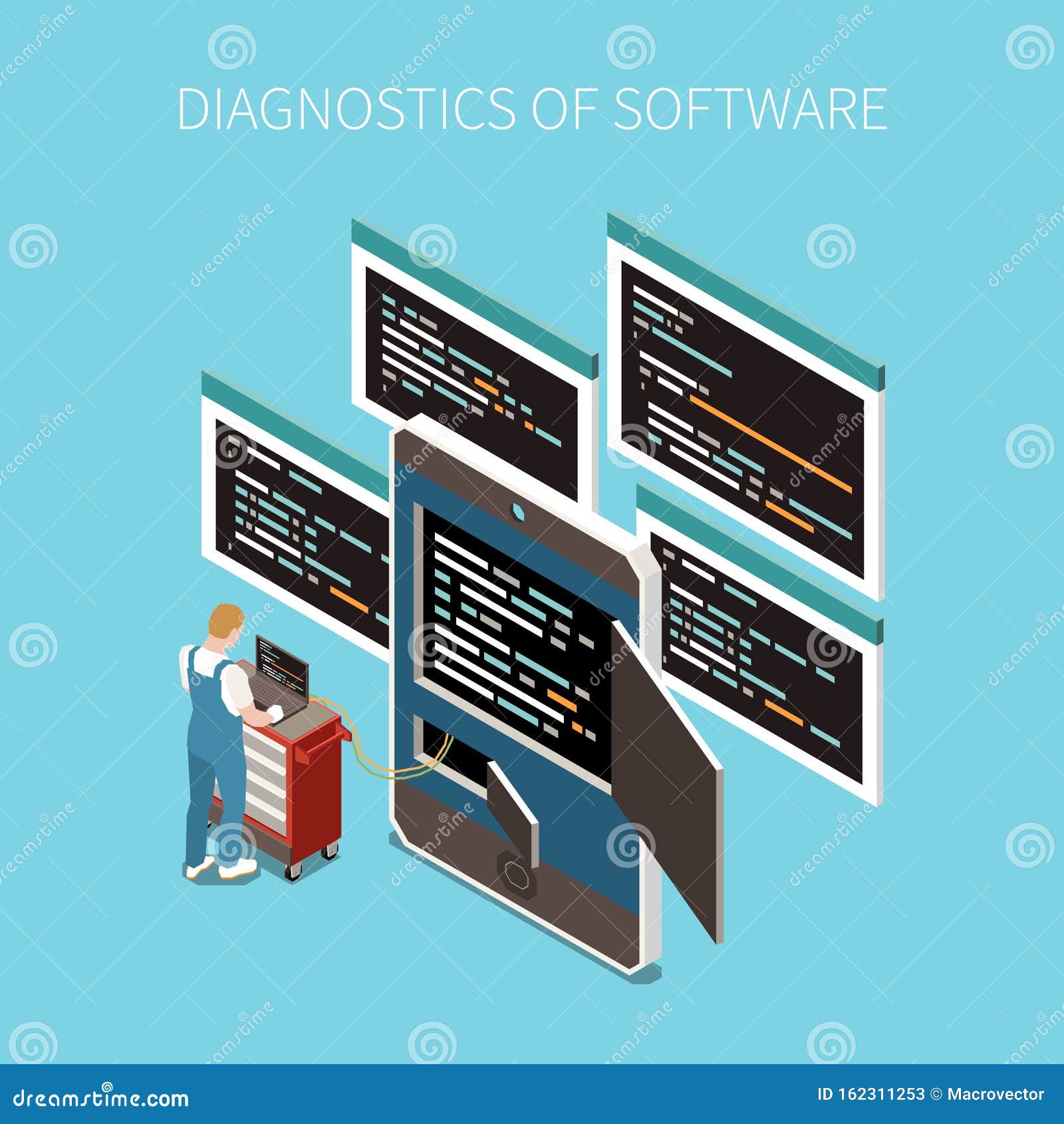Software Diagnostics Concept Stock Vector - Illustration of elements ...