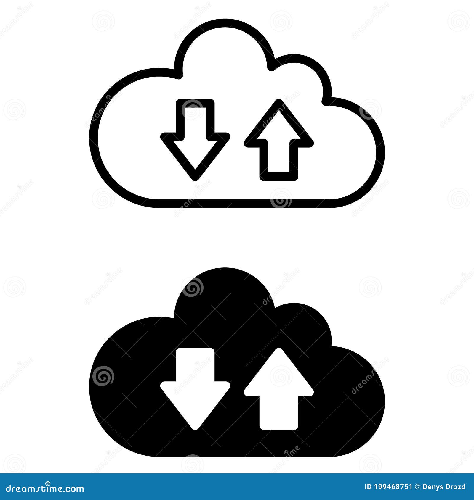 Software Download Icon Vector Set. Cloud Service Illustration Sign ...