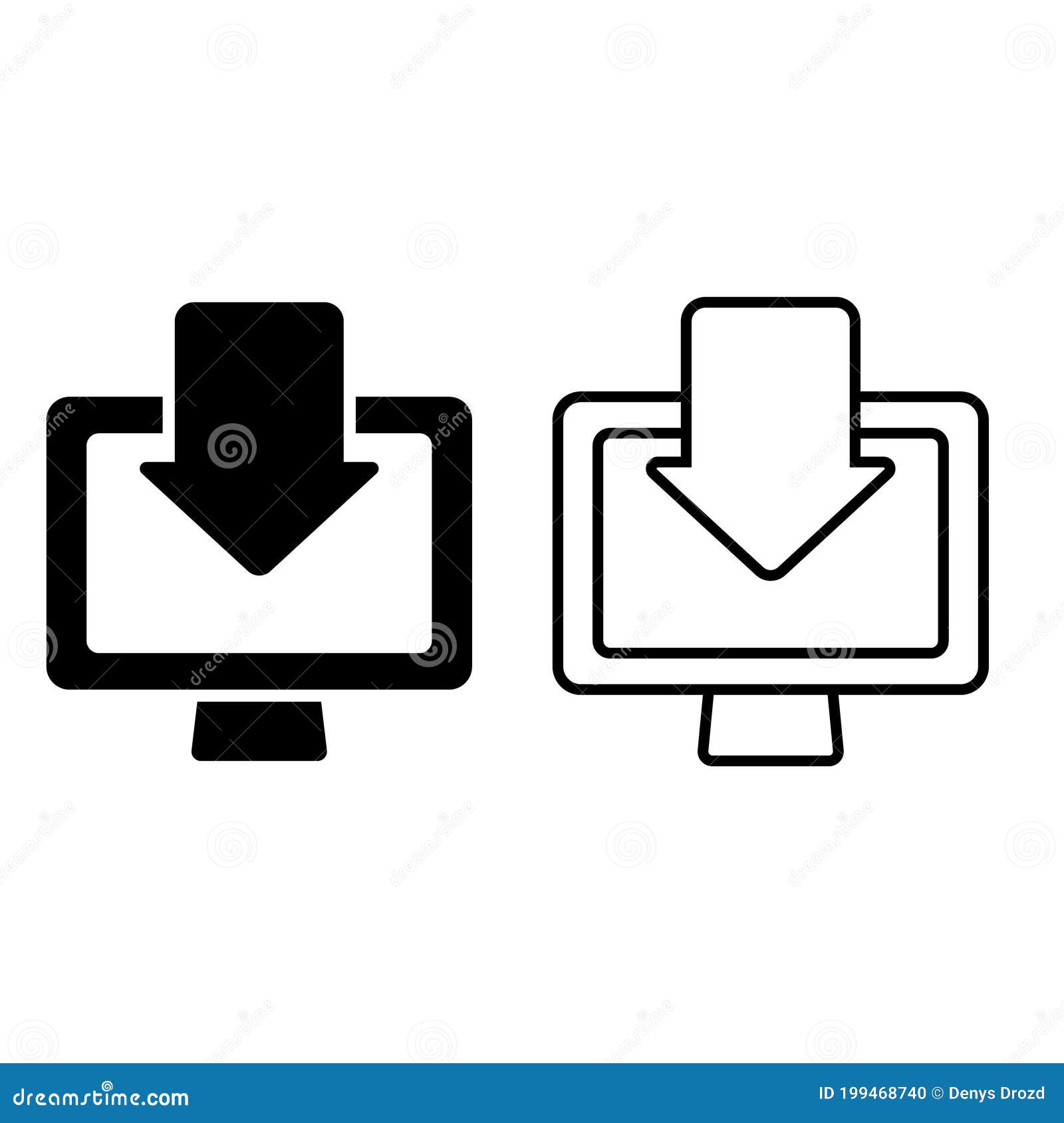 Software Download Icon Vector Set. Cloud Service Illustration Sign ...