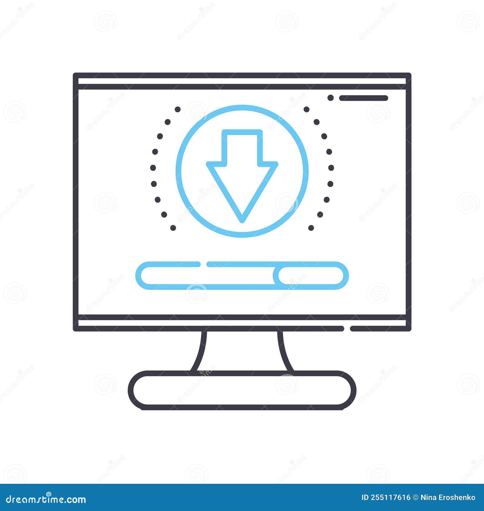 Software Download Line Icon, Outline Symbol, Vector Illustration ...