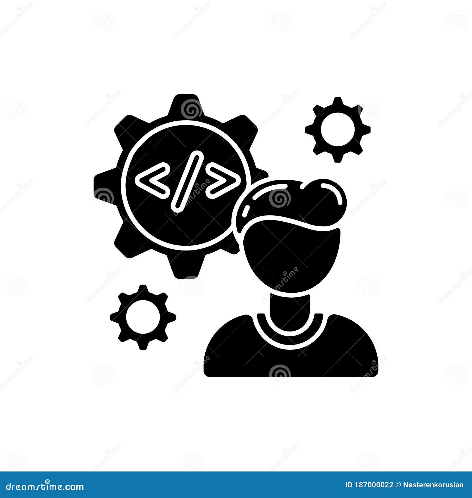 Software Engineer Black Glyph Icon Stock Vector - Illustration of information, program: 187000022