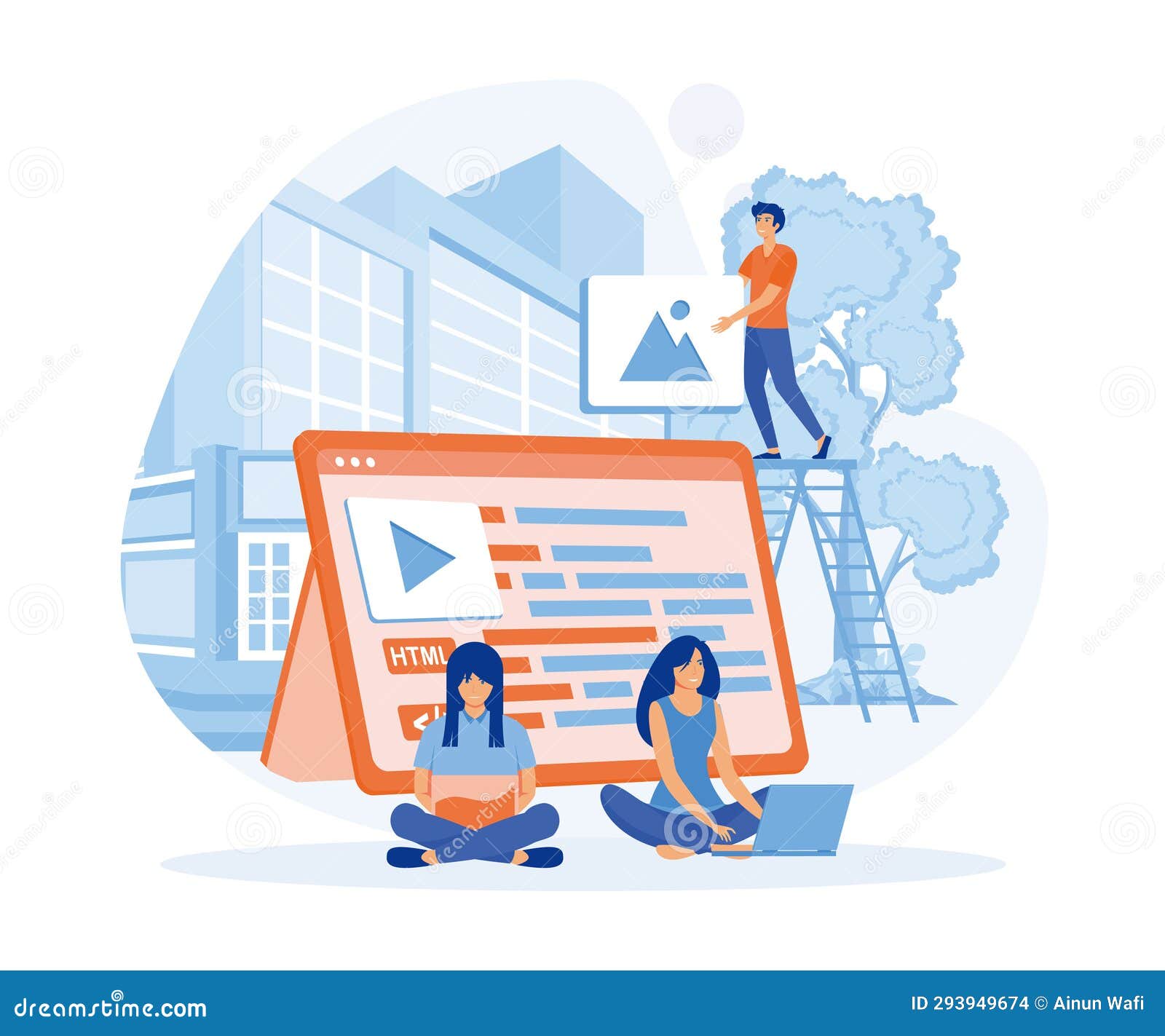 Software Engineer Concept. Web Design and Development, Programmer and ...