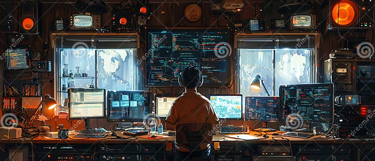 Software Engineer Debugging Code in a Collaborative Workspace Stock Image - Image of software ...