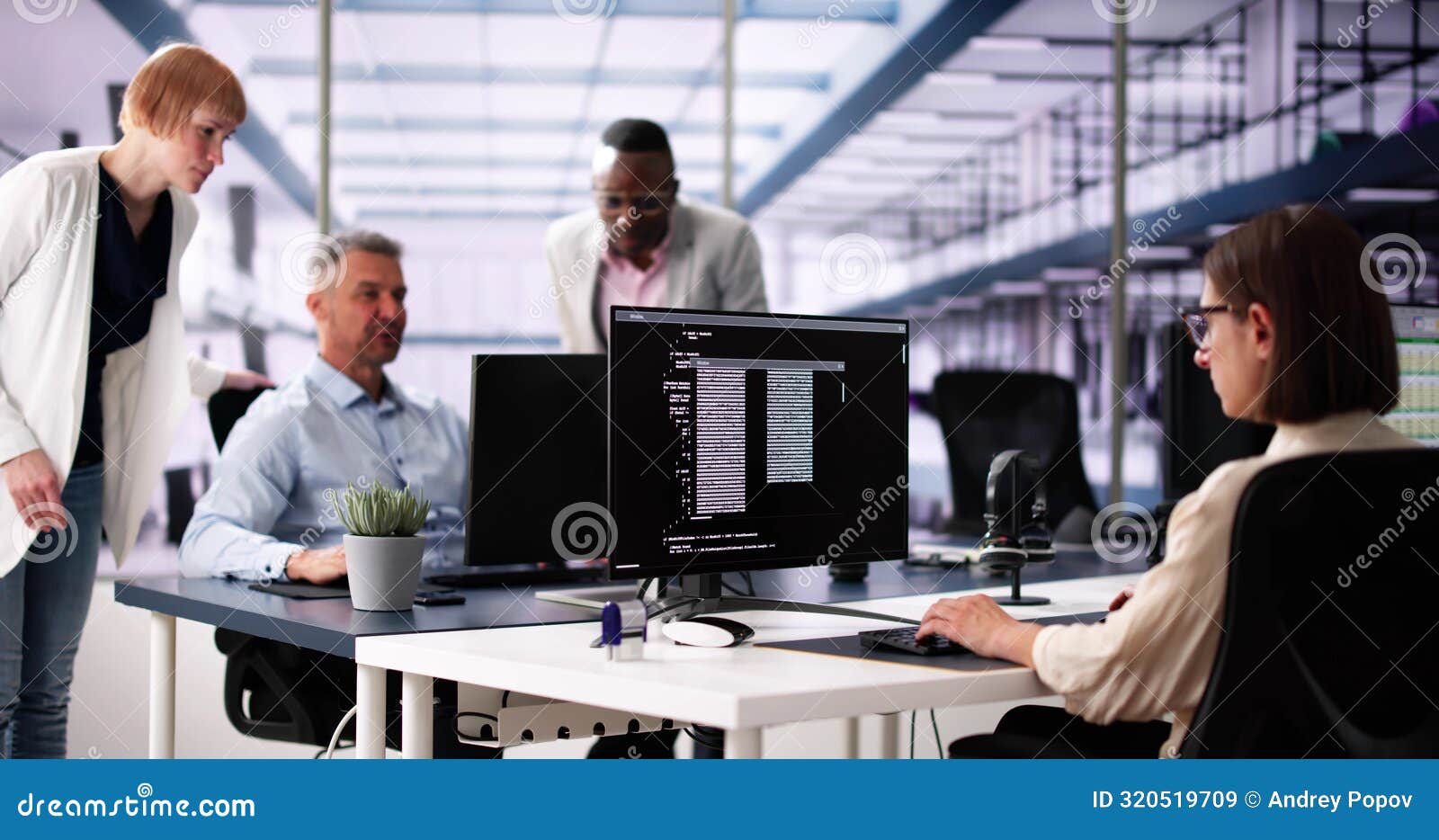 Software Engineer Developer Using Desktop Computer Stock Image - Image ...