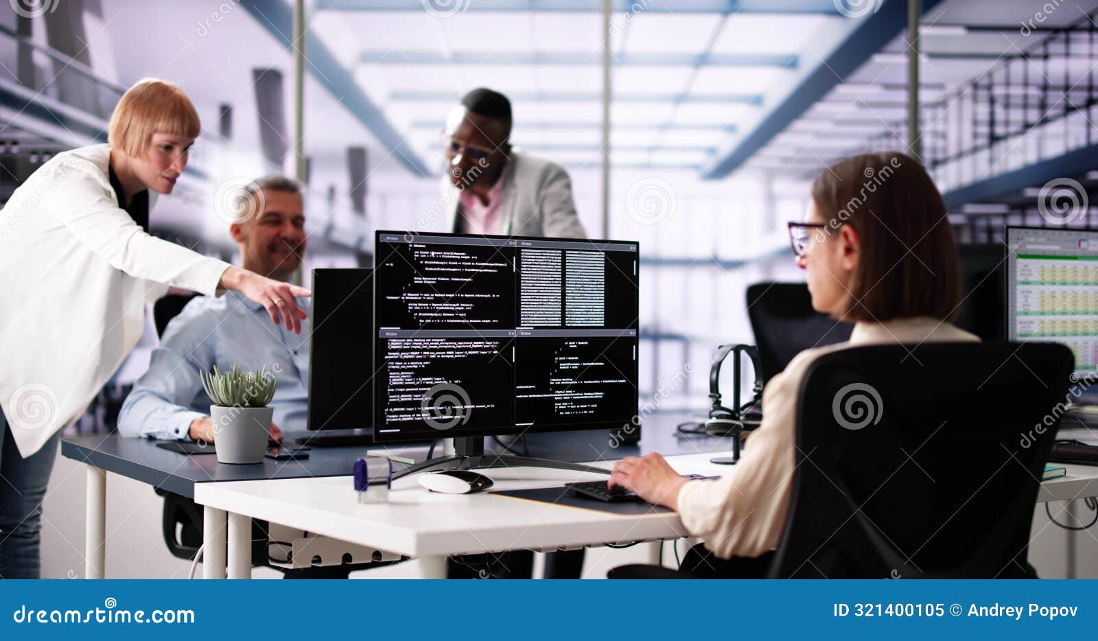 Software Engineer Developer Using Desktop Computer Stock Image - Image ...