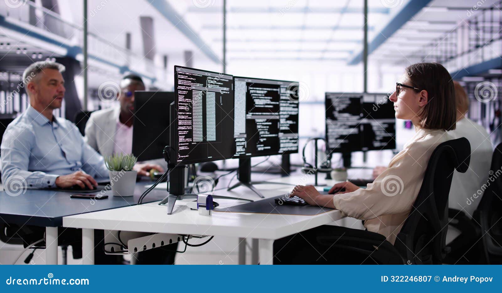 Software Engineer Developer Using Desktop Computer Stock Image - Image of team, develop: 322246807