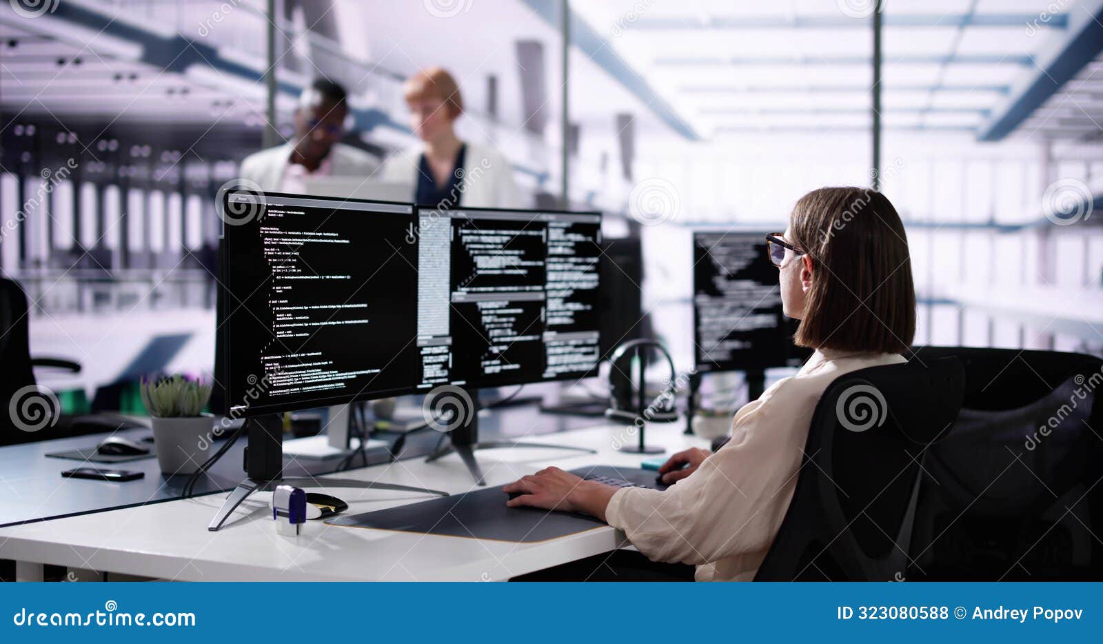 Software Engineer Developer Using Desktop Computer Stock Photo - Image of black, technology ...