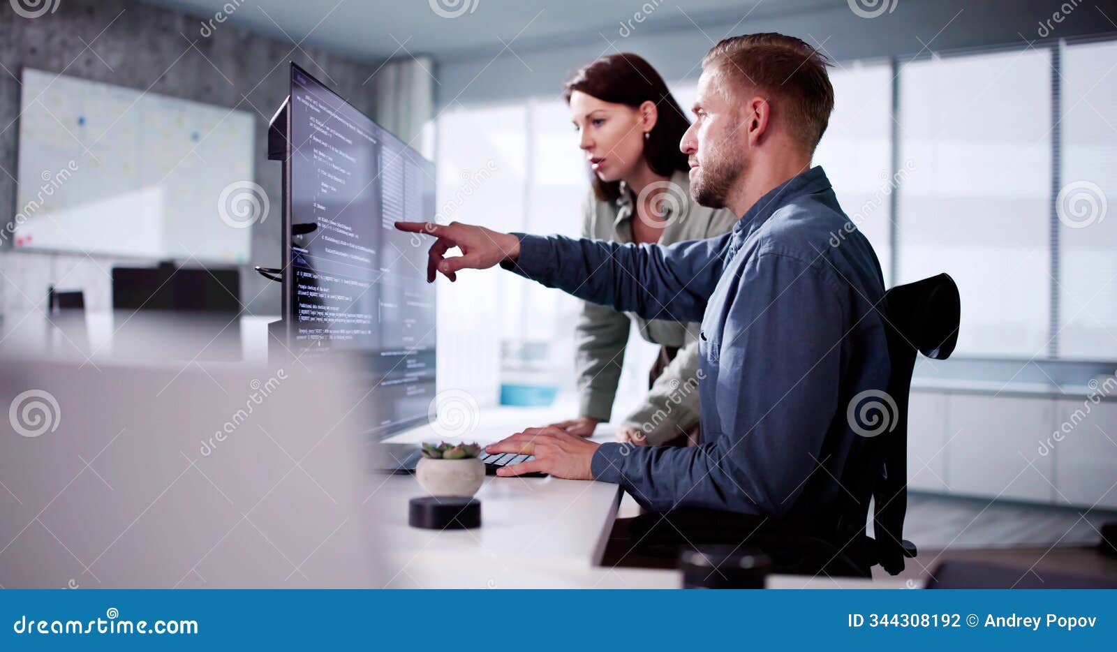 Software Engineer Developer Using Desktop Computer Stock Photo - Image ...