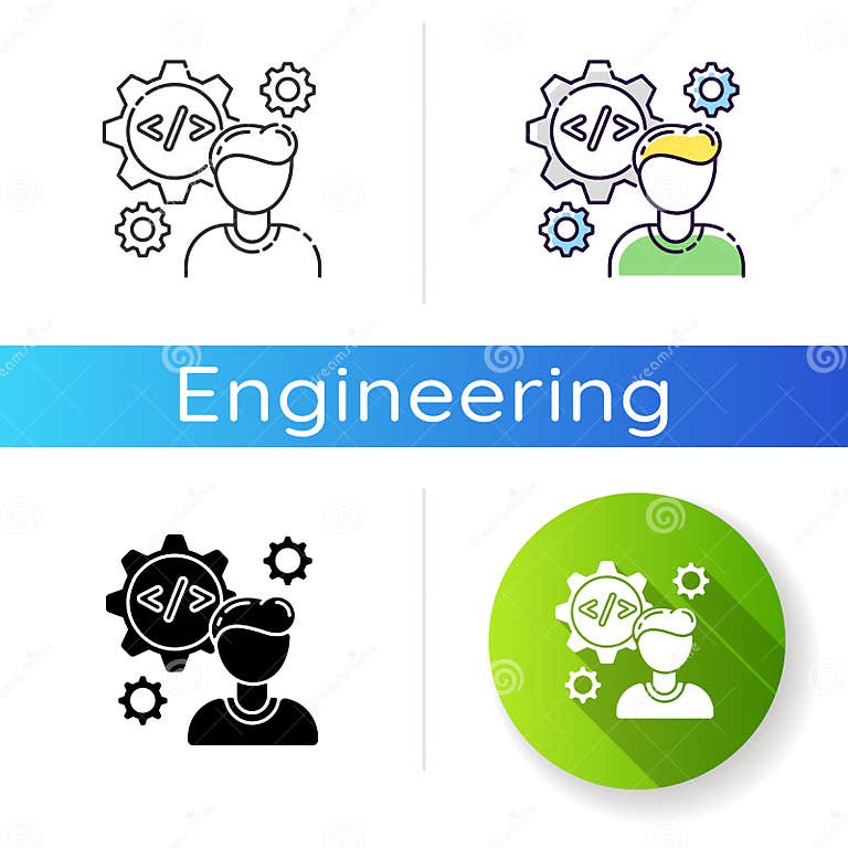 Software engineer icon stock vector. Illustration of computer - 185963354
