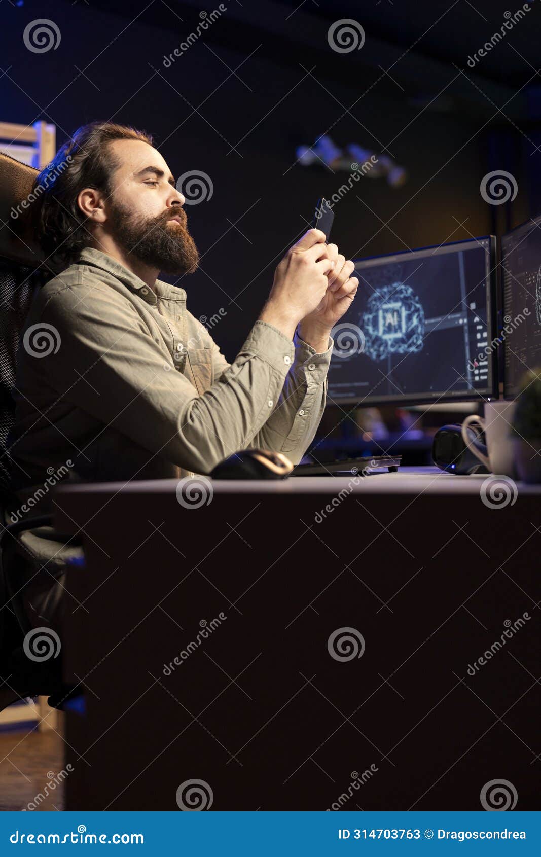Software Engineer Inserting Disk into PC Containing AI Machine Learning Data Stock Image - Image ...