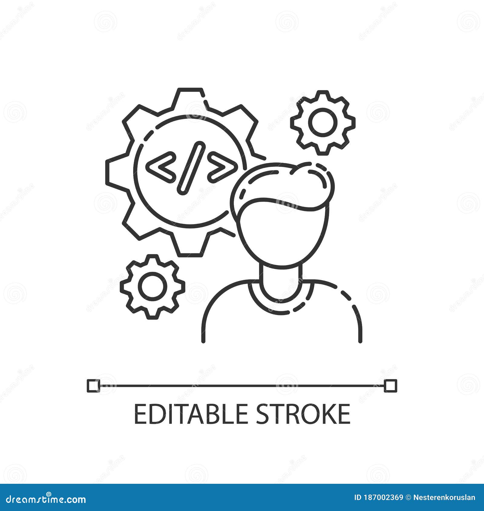 Software Engineer Pixel Perfect Linear Icon Stock Vector - Illustration ...