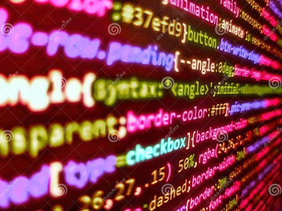 Monitor Closeup Of Function Source Code Source Code Close Up Abstract Screen Of Web Developer