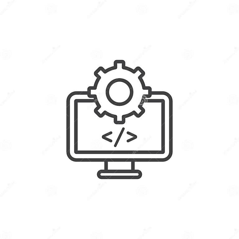 Software Engineering Icon Vector Set on White Background Stock Vector ...