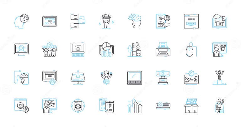 Software Engineering Linear Icons Set Coding Algorithms Testing Deployment Documentation