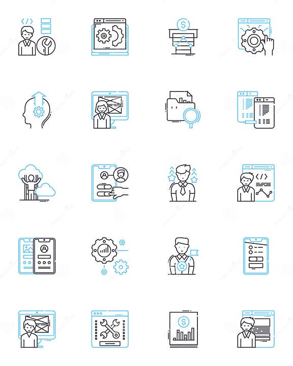 Software Engineering Linear Icons Set. Coding, Debugging, Programming, Algorithms, Architecture ...