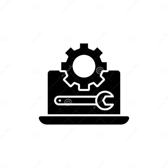Software Engineering Line Icon Isolated on White Background Stock ...