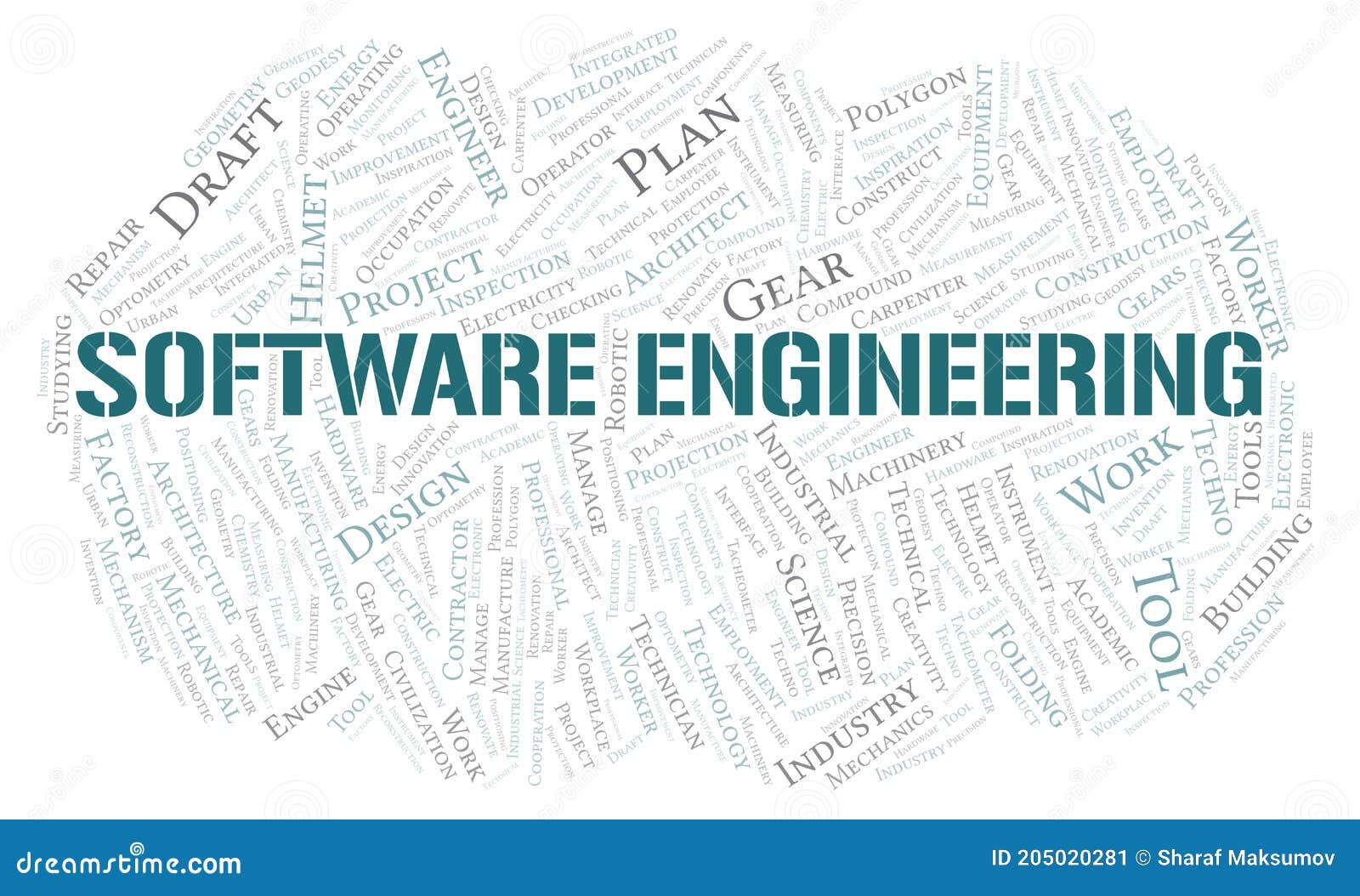 Software Engineering Typography Word Cloud Create with the Text only ...