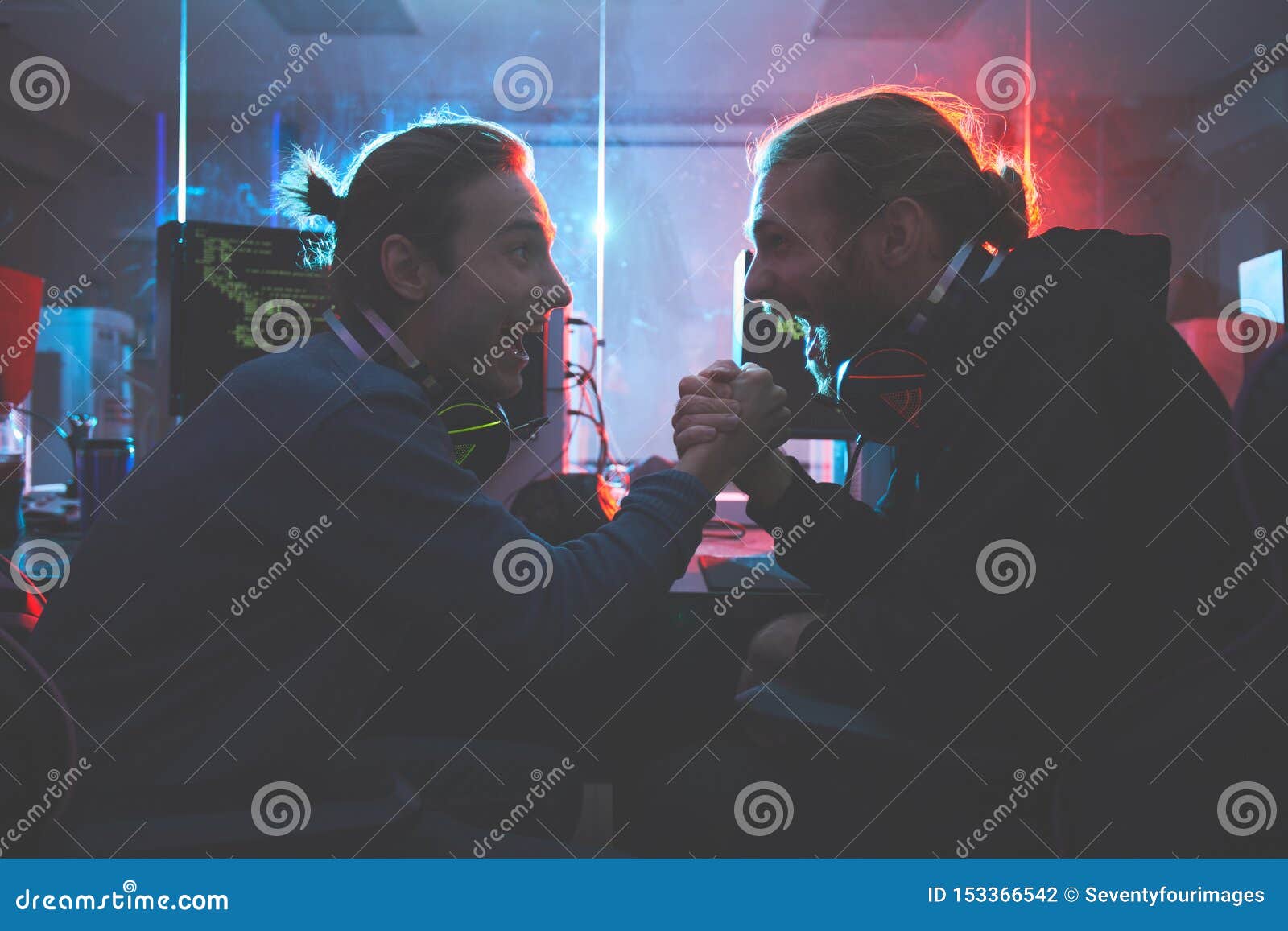 Software Engineers Excited about Successful Project Stock Photo - Image ...