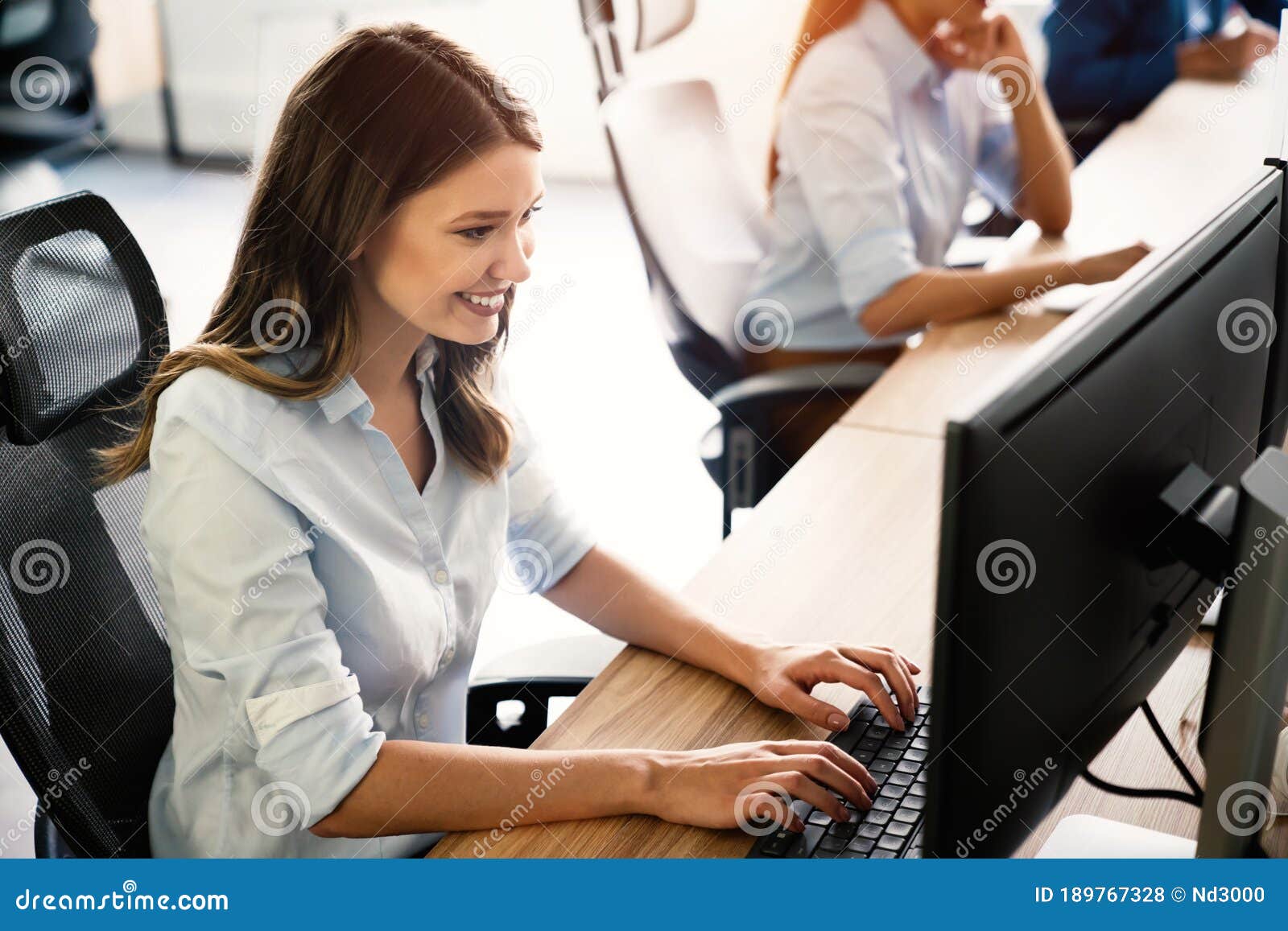 Software Engineers Working On Project And Programming In Company Stock