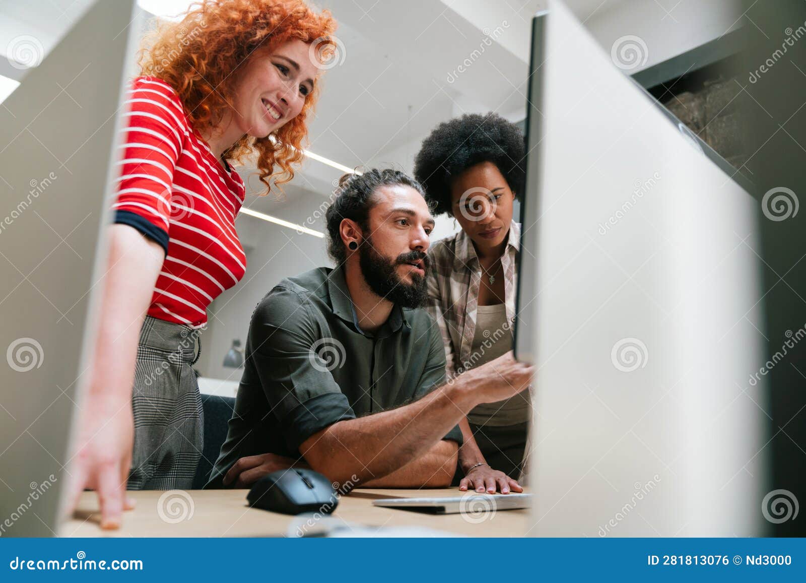 Software Engineers Working On Project And Programming In Company Stock