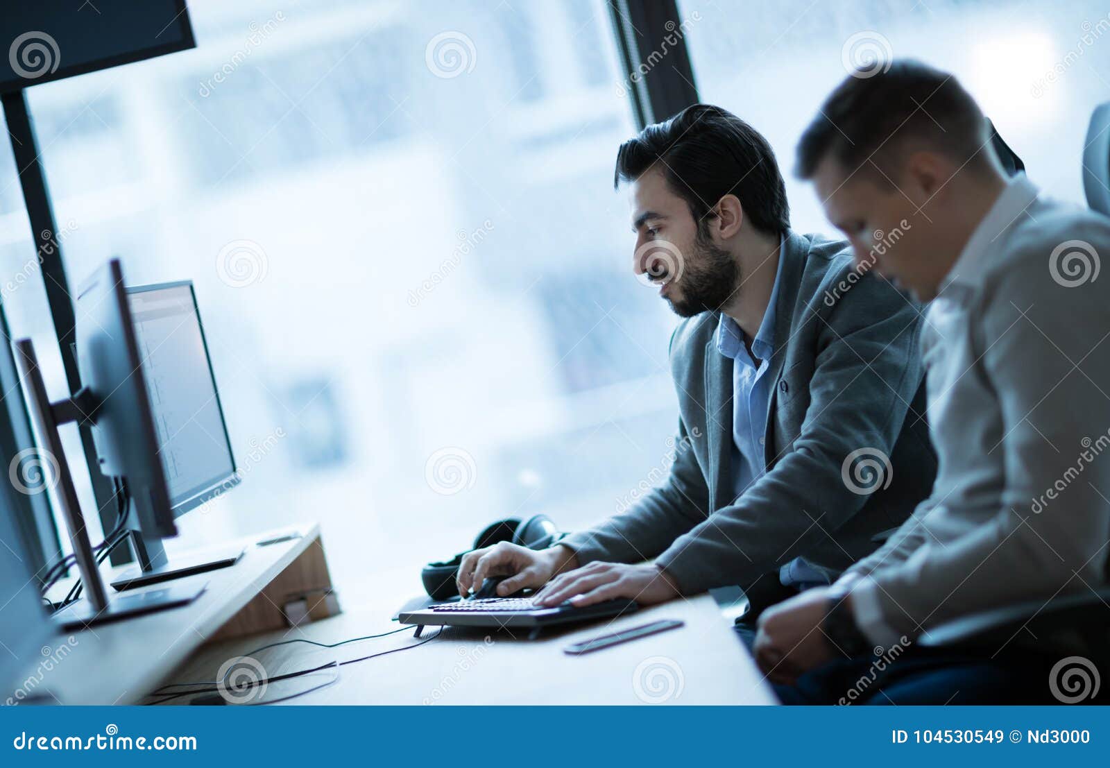 Software Engineers Working in Office on Project Together Stock Image ...