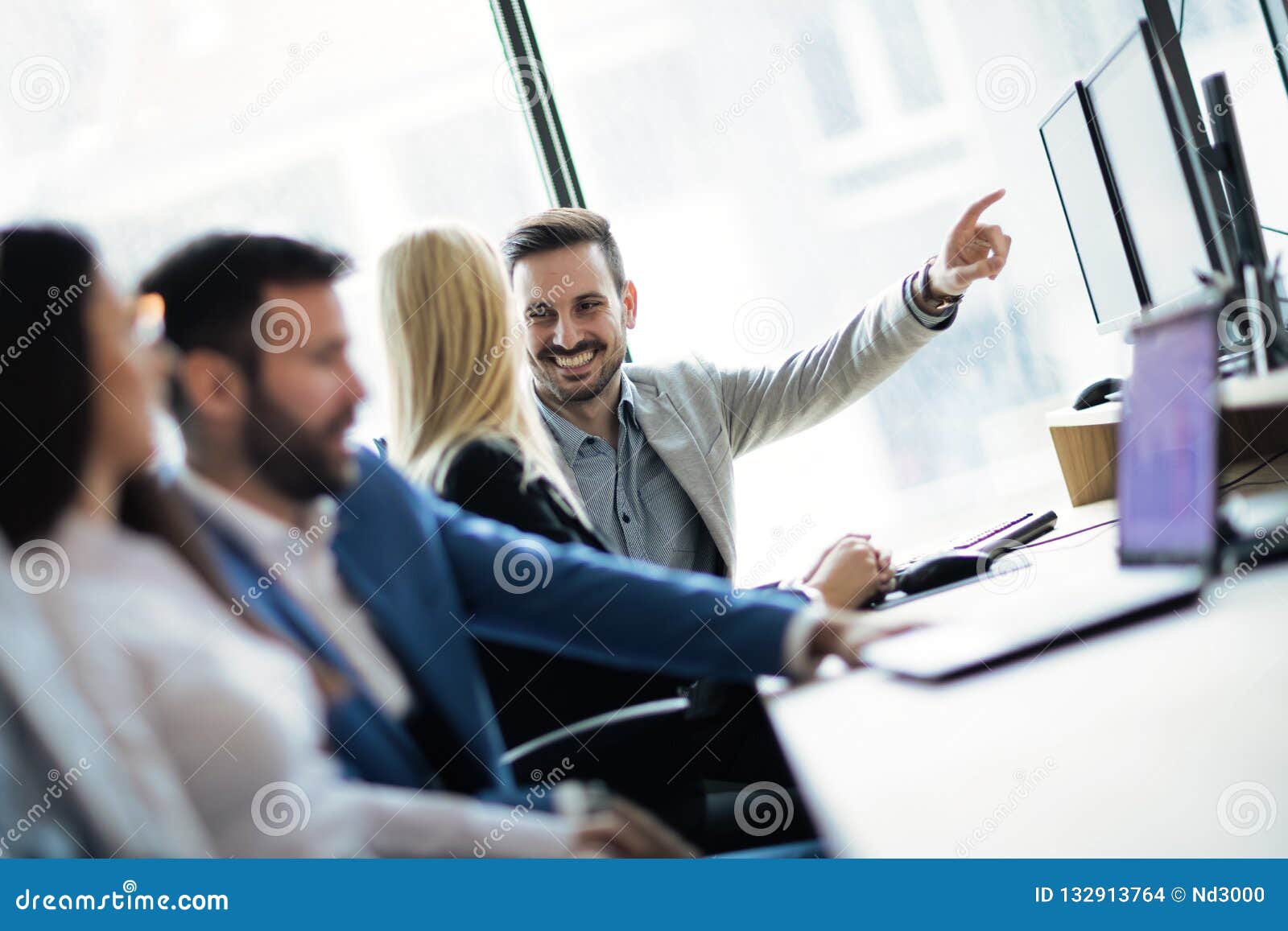 Software Engineers Working in Office on Project Together Stock Photo ...