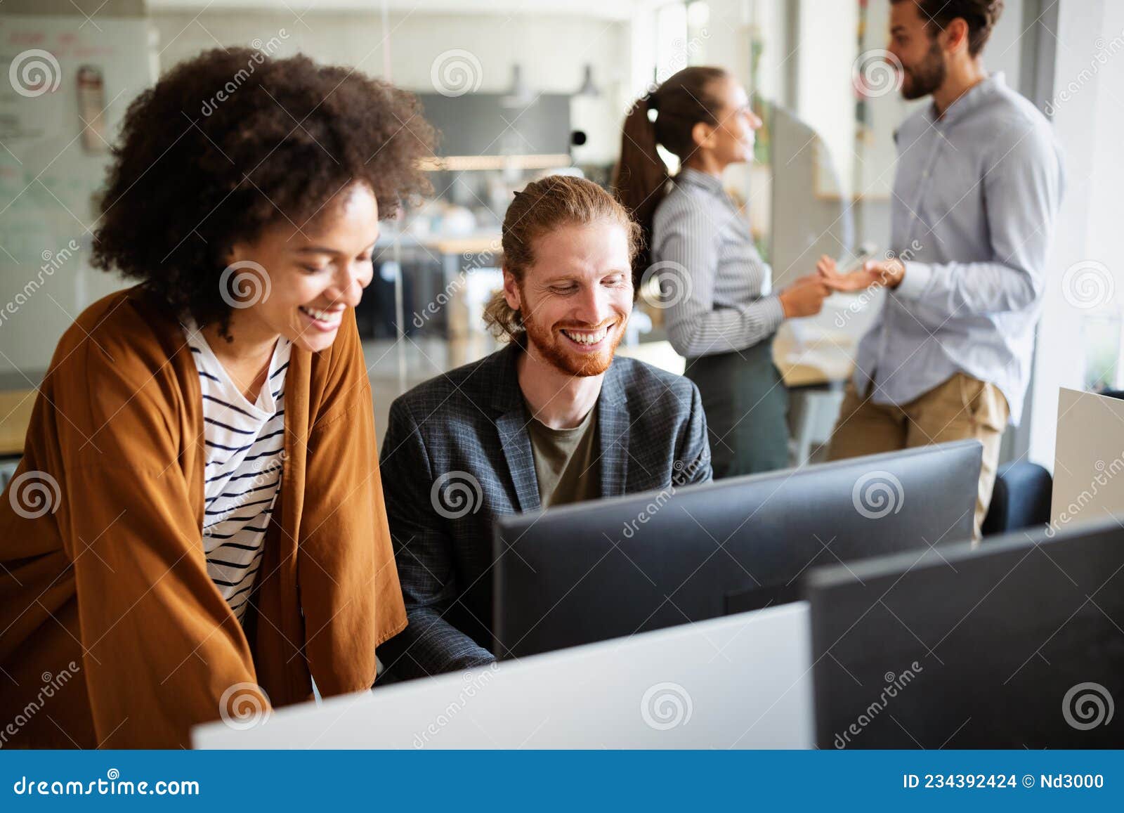 Software Engineers Working on Project and Programming in Company Stock ...