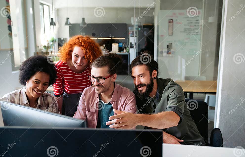 Software Engineers Working on Project and Programming in Company ...