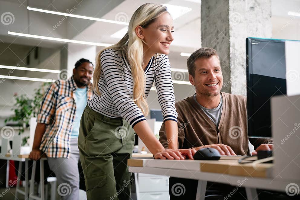 Software Engineers Working on Project and Programming in Company ...