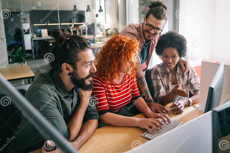 Software Engineers Working on Project and Programming in Company ...