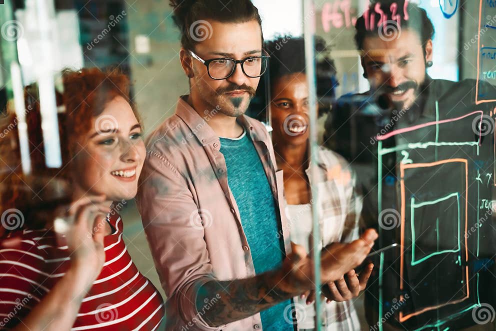 Software Engineers Working on Project and Programming in Company ...