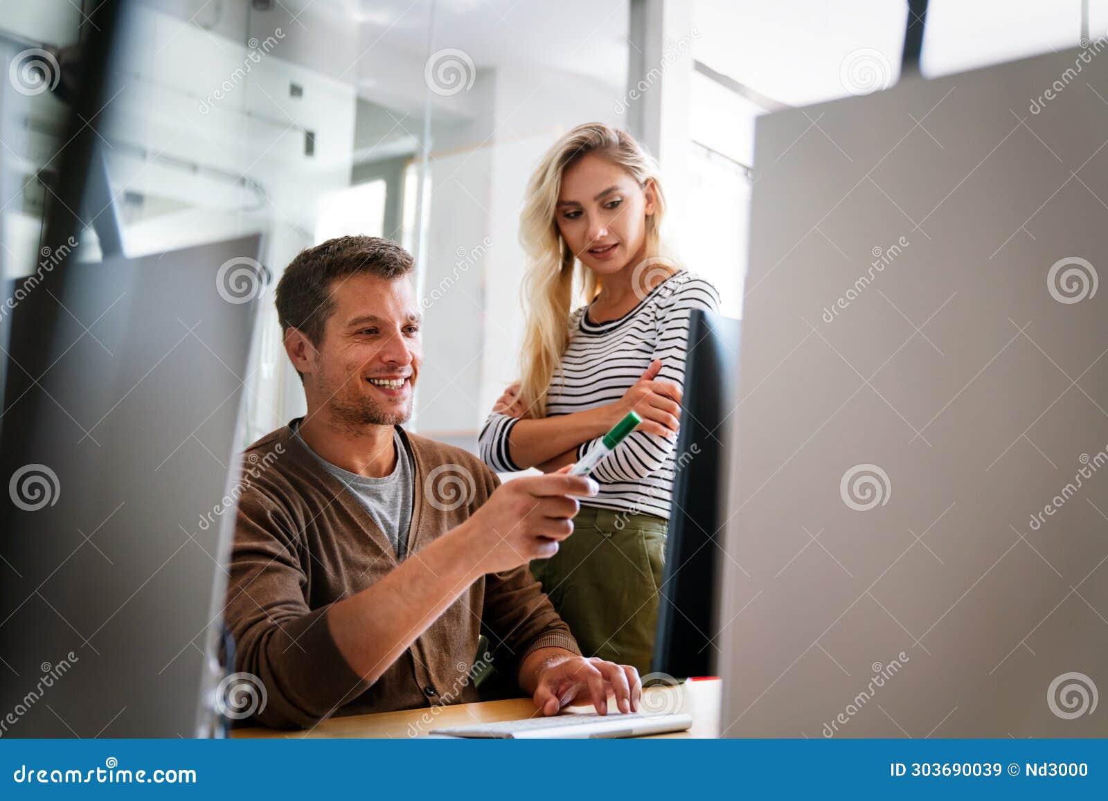 Software Engineers Working on Project and Programming in Company ...