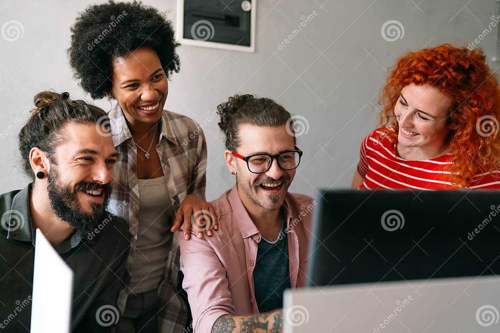 Software Engineers Working on Project and Programming in Company ...