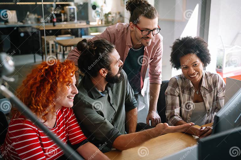 Software Engineers Working on Project and Programming in Company ...