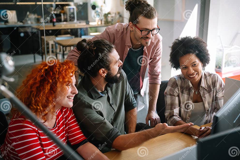 Software Engineers Working on Project and Programming in Company ...