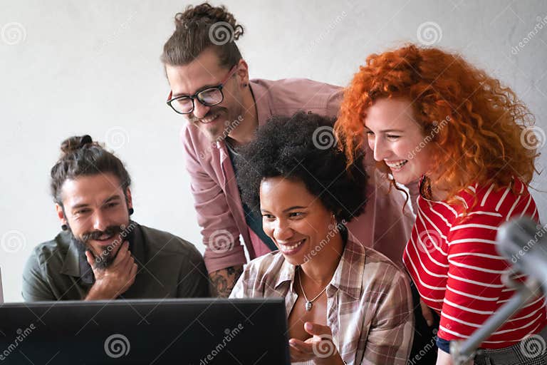 Software Engineers Working on Project and Programming in Company ...