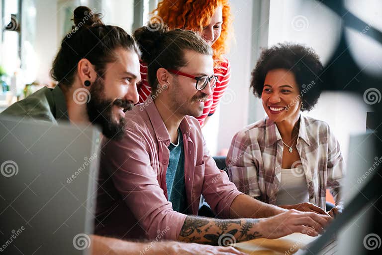 Software Engineers Working On Project And Programming In Company Startup Business Teamwork