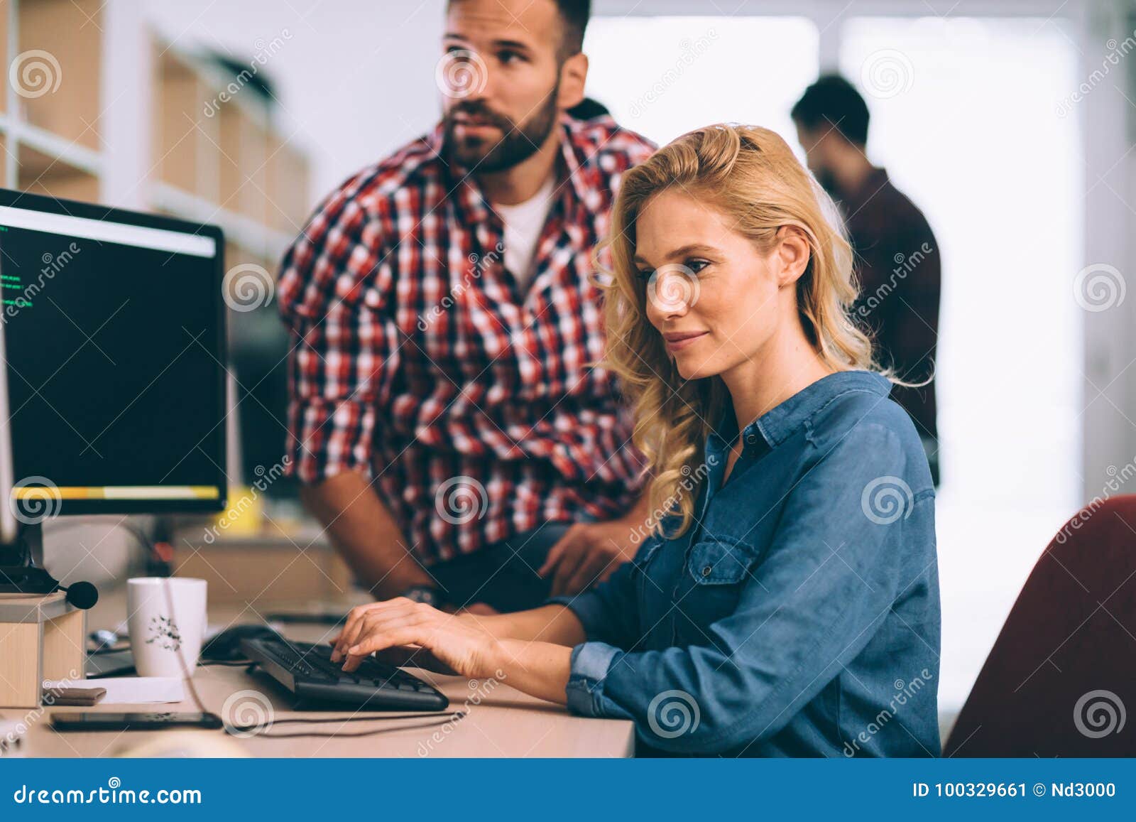 Software Engineers Working on Project and Programming in Company Stock ...