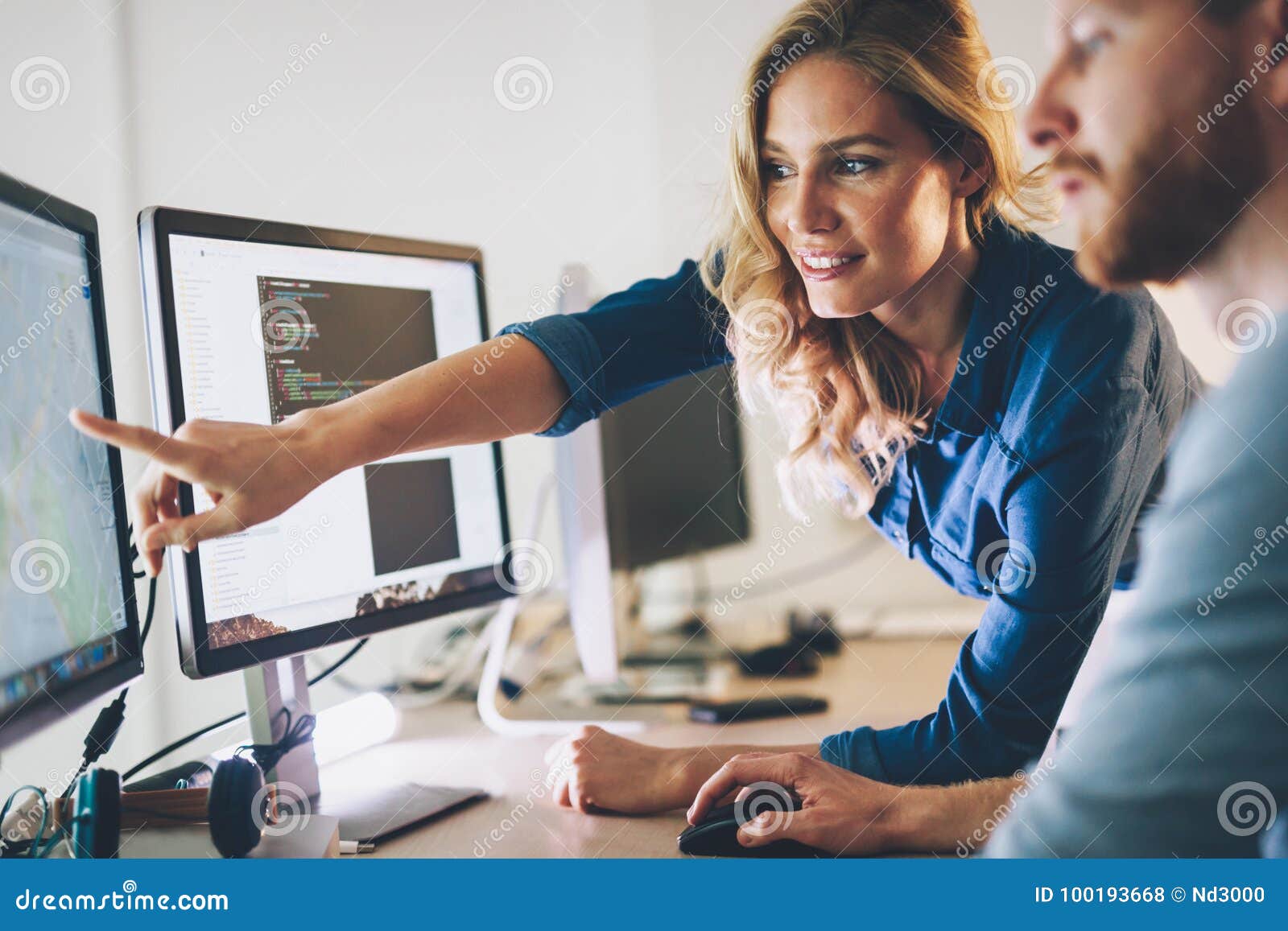 Software Engineers Working on Project and Programming in Company Stock Photo - Image of project ...