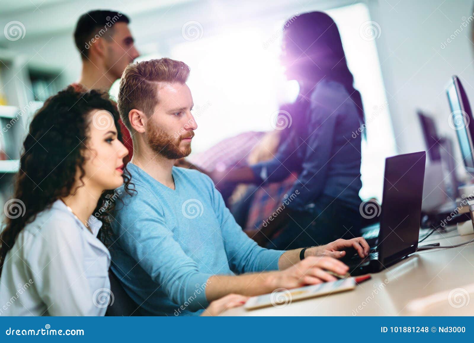 Software Engineers Working on Project and Programming in Company Stock ...