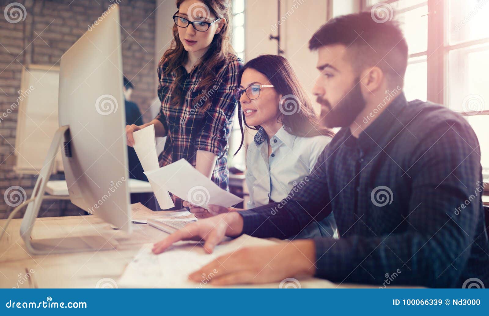 Software Engineers Working on Project Stock Image - Image of desk ...