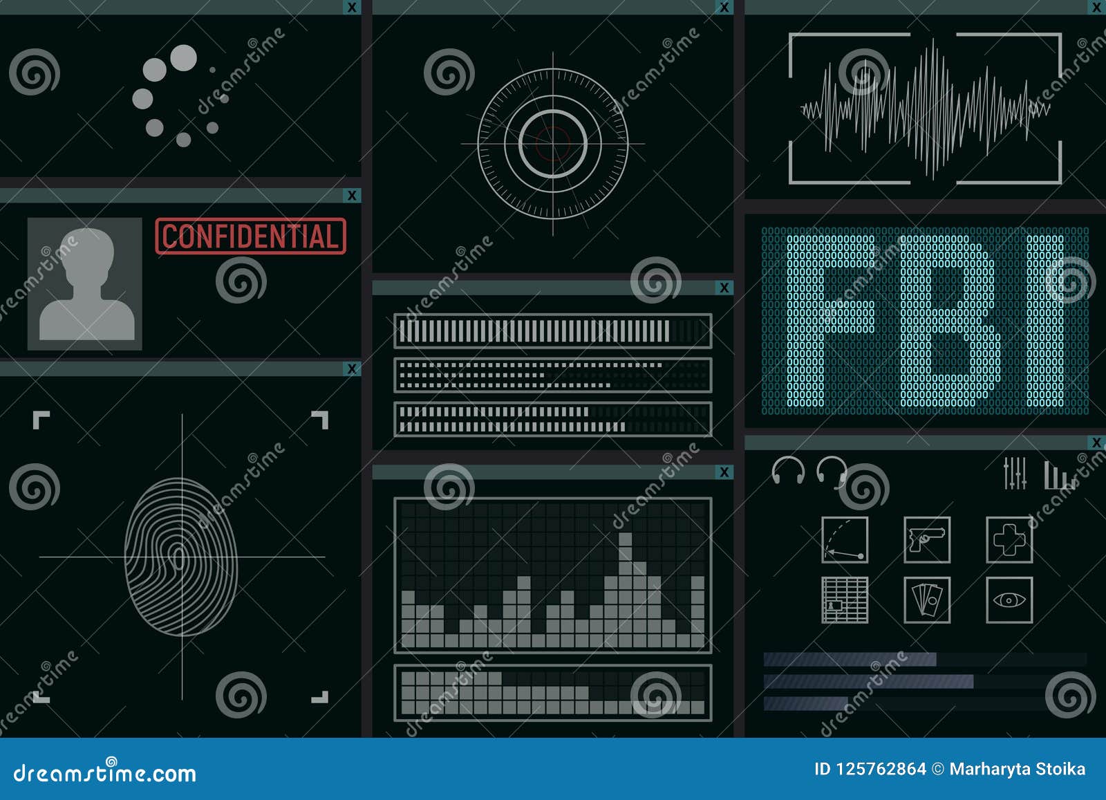 Software for the FBI. stock vector. Illustration of banner - 125762864