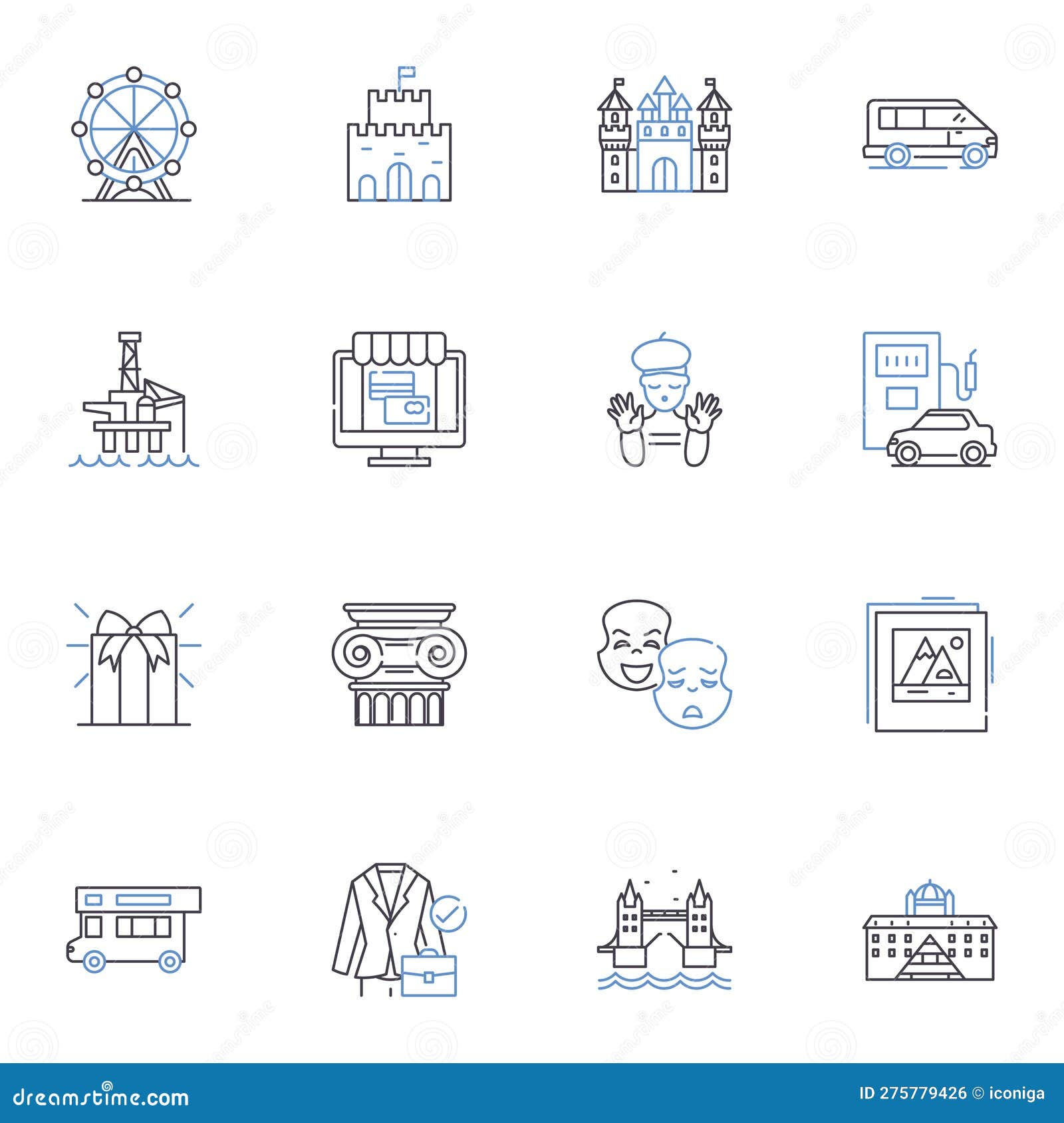 Software Field Line Icons Collection Coding Development Programming Debugging Testing