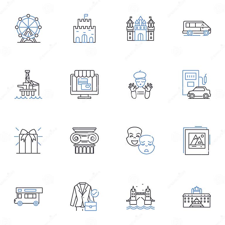 Software Field Line Icons Collection Coding Development Programming Debugging Testing